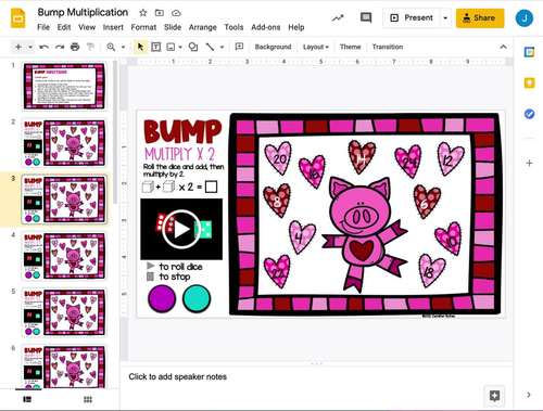 Google Valentine's Bump Multiplication Digital & Print Distance Learning