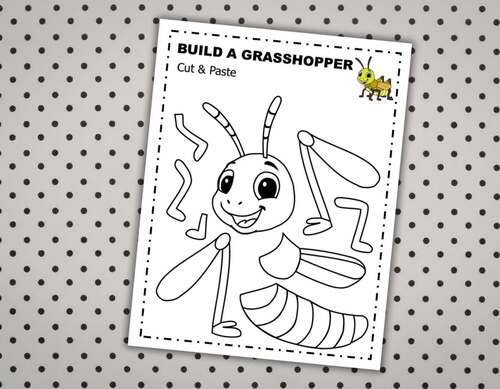 Grasshopper Craft Template | Cut & Paste | Coloring | Insect Craft Activity