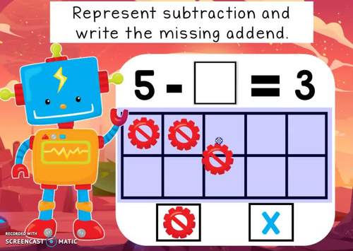 Missing numbers 0-10 subtrahend Boom Cards Distance learning by Madame ...
