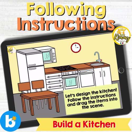 Following Instructions Build a Kitchen Boom Cards by Teacher Kimmy