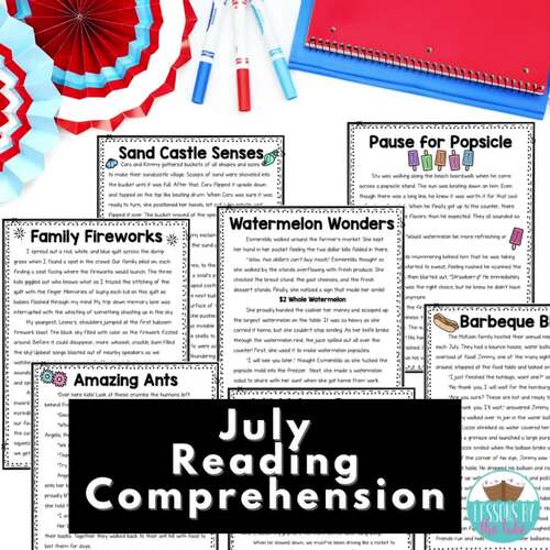 Summer Reading Comprehension Worksheets -Fiction Passages with ...