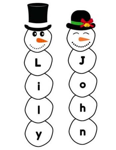 Editable Snowman Name Craft Puzzle Classroom Bulletin Decor Winter ...