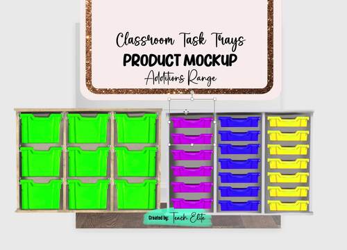 Classroom Task Trays MOVEABLE Mockup images mockup back to school
