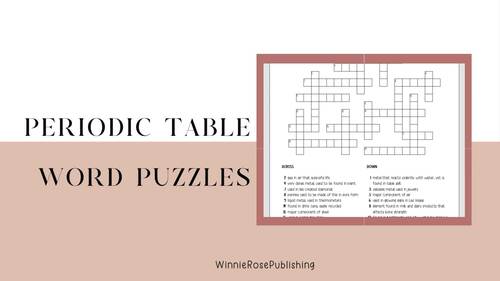 Periodic Table Crossword Puzzle by WinnieRosePublishing | TPT