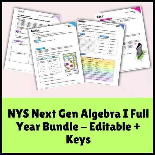 Algebra Full-Year Curriculum Bundle – Next Gen Aligned + Editable + Keys