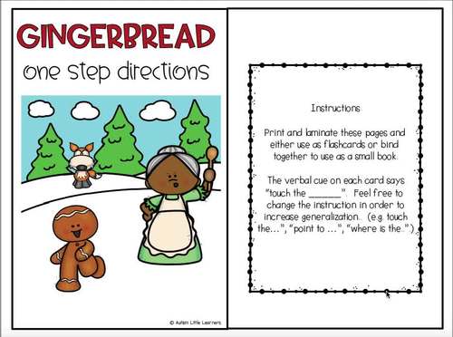 Gingerbread One Step Directions by Autism Little Learners | TPT