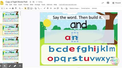 Digital Sight Words PRE-K Literacy Centers DISTANCE LEARNING by Loving Math