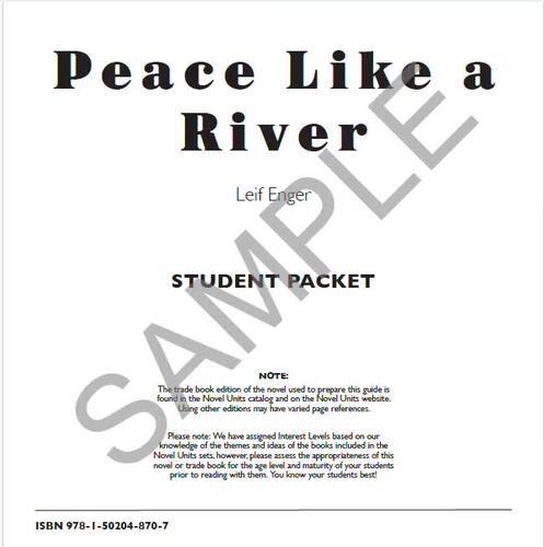 Peace Like a River Novel Units® Student Packet Novel Study | TPT