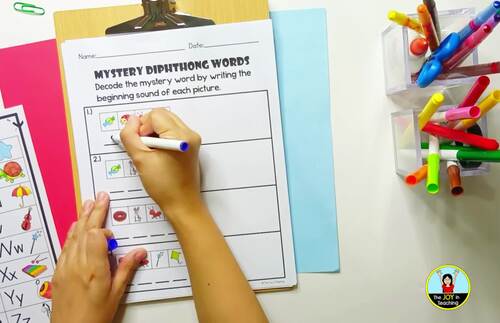 Diphthongs Mystery Picture Worksheets by The Joy in Teaching | TPT