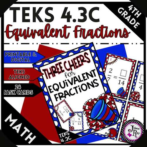 4th Grade Equivalent Fractions Task Card Game / TEKS 4.3C / CCSS 4.NF.A.1