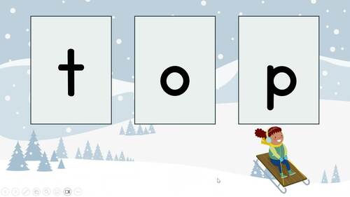 Successive Blending Slides CVC Words January Themed Digital Phonics ...