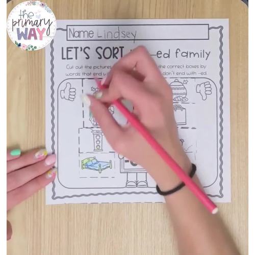 Short E Word Family Sorts by The Primary Way | TPT