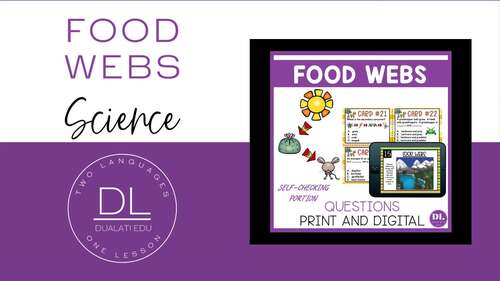 Food Webs and Chains Task Cards | Print and Digital | TPT