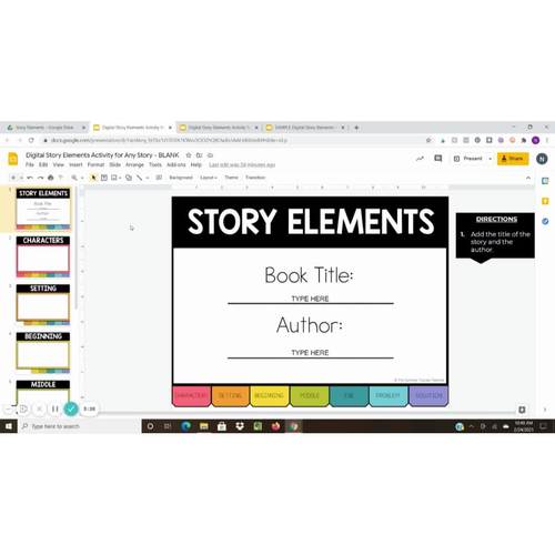 Story Elements Google Slides Graphic Organizer | Digital Notebook