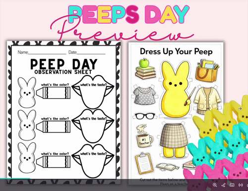 Peeps Day Math Science ELA and SEL Writing Activity and Book Easter ...