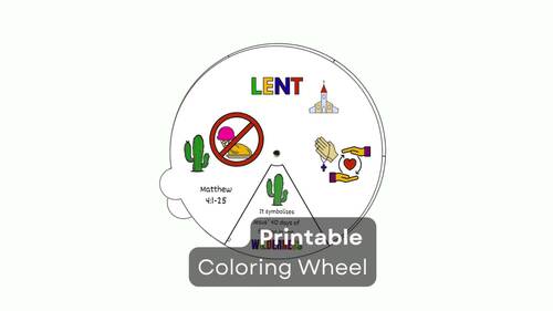 Lent Coloring Wheel, Printable Sunday School Craft, Kids Bible Study ...