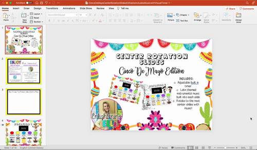 Cinco De Mayo Center Rotation Slides (Editable & Includes Music with ...
