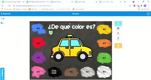 BOOM CARDS: LOS COLORES Español | Spanish colors | Digital by Ms Herraiz