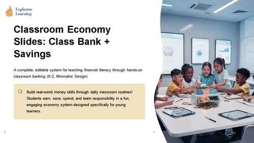 Classroom Economy Slides Class Bank Savings : Skill Builder : Slide Deck