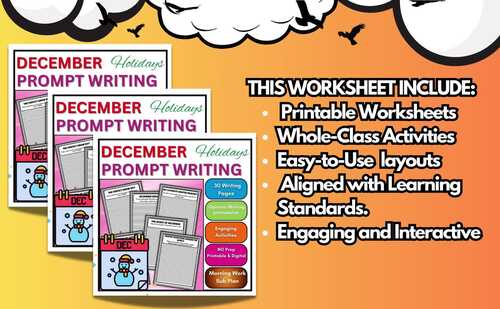 December Holidays Opinion And Prompt Writing Activities 4th,5th,6th,7th ...