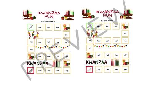 Kwanzaa Board Game: Phonics Fluency Game! | Magic E, Vowel Teams, & R ...