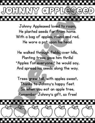 Johnny Appleseed Fluency Poems | Fall Reading Passages & Poetry Activities