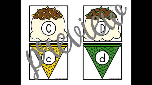 Alphabet Letter Match Ice Cream Cones by Teach 2 Grow with ME | TPT