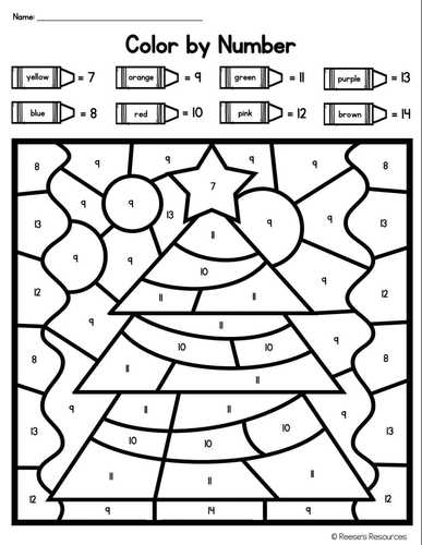 Christmas Holiday Color by Code | Color by Number | Numbers 1-20