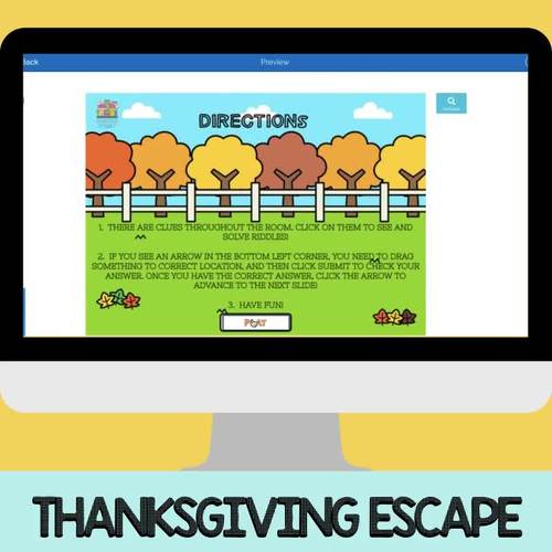 Thanksgiving Escape Game Boom Cards for Speech Teletherapy by Speechie ...