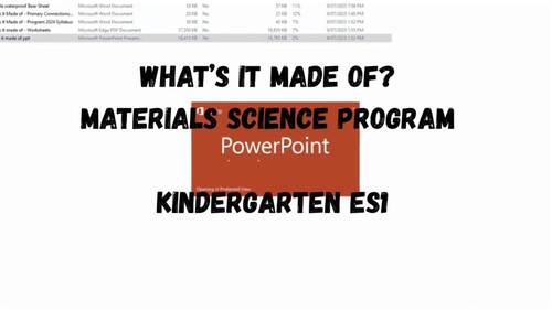 What’s It Made Of? Materials Science Program for Kindergarten ES1 NSW ...