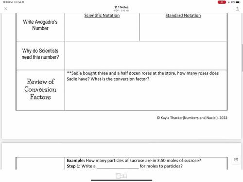 Chemistry Unit 11 The Mole Lesson 1 by Numbers and Nuclei | TPT