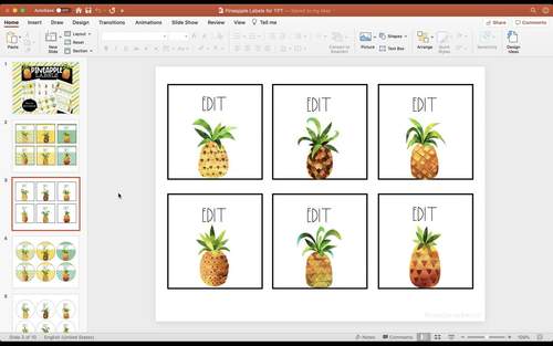 Pineapple Classroom Labels - Fully Editable by A Teacher and her Cat