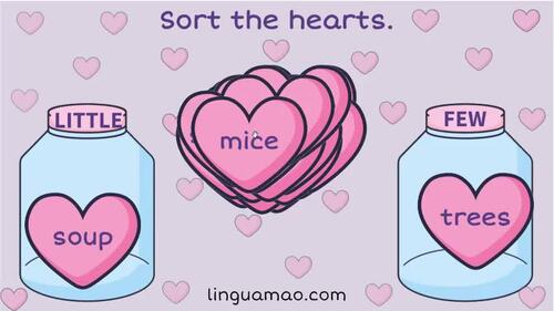 Little vs Few. Digital sorting quiz by Linguamao ESL | TPT