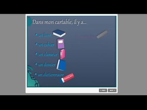 Dans mon cartable A1 Leçon + évaluation autocorrective (Distance Learning)