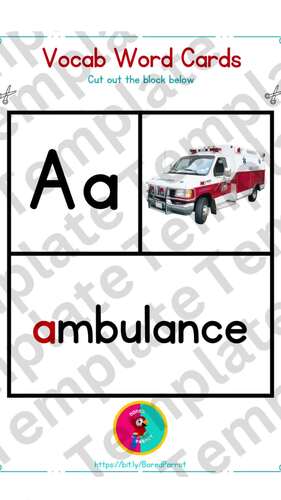 Kindergarten Vocabulary Cards | Letter A | Phonics | Writing | Reading