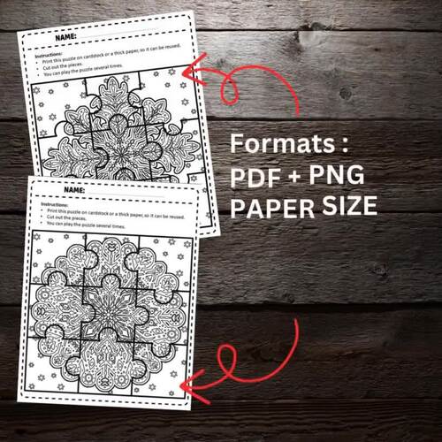 Winter Snowflake Themed Jigsaw Puzzles Coloring Pages - Fun January ...