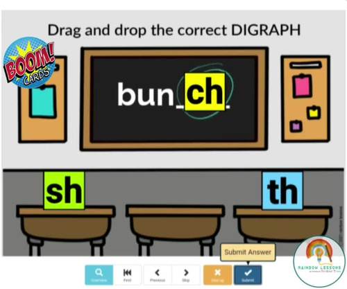 Consonant Digraphs | Blends and Digraphs | Ending Digraphs Game Boom Cards