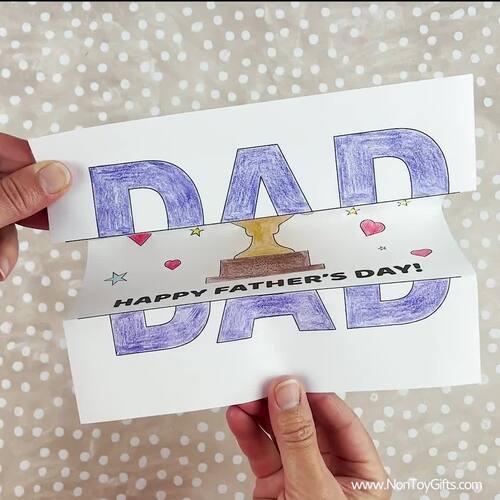 Father's Day Folded Craft Printable - Coloring Page Activity by Non-Toy ...