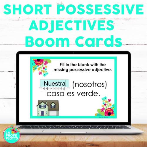 Short Possessive Adjectives in Spanish | Spanish Boom Cards | Distance ...