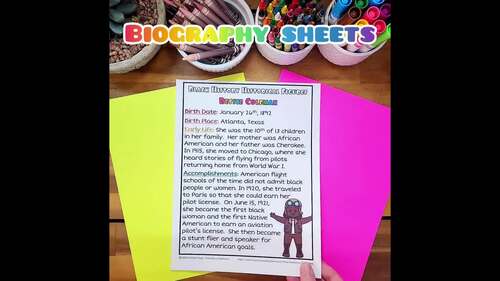 Black History Worksheets with Biography Fact Sheets & Flashcard Activities