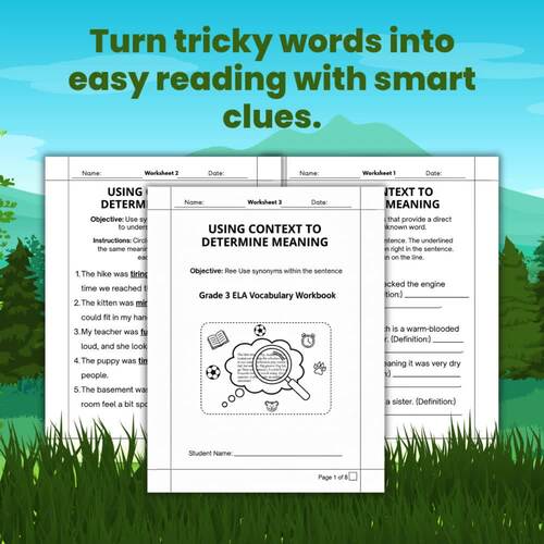 Grade 3 Context Clues Worksheets | Determine Word Meaning & Vocabulary