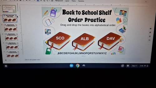 Back to School Shelf Order Practice: Google Slides Drag & Drop ...