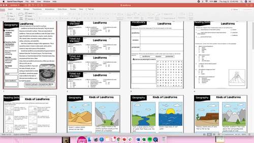 LANDFORMS Nonfiction Reading Worksheet Packet (2nd and 3rd) PRINT AND GO!