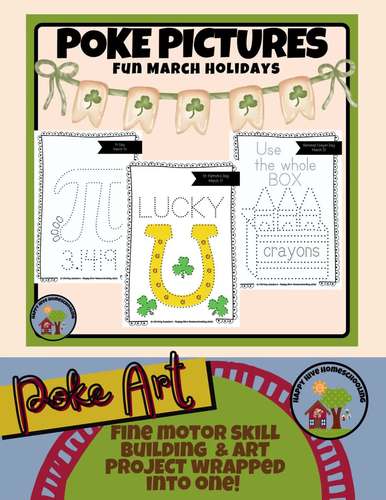 Push Pin Poke Art - March Holidays by Happy Hive Homeschooling | TPT
