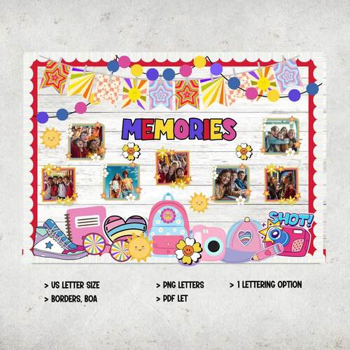 Groovy Memories Bulletin Board Kit | End of Year Classroom Decor for ...