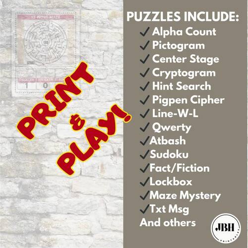 Book of Mormon Escape Rooms - Bundle #2, Printable Family Fun Games