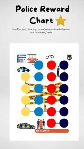 Police Behaviour Sticker Reward Chart Printable PDF, Kids Potty ...