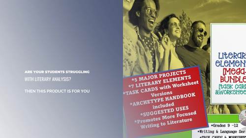 LITERARY ELEMENTS TASK CARDS & WORKSHEETS [MEGA-BUNDLE] | TPT