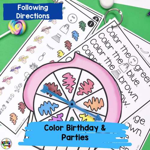 Preschool Speech Therapy Birthday Following Directions Printable Activities