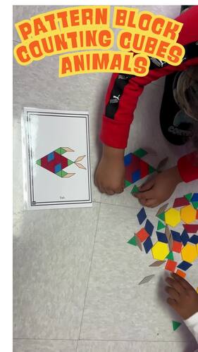 Pattern Block Animal Mats And Counting Cube Animal Mats | TPT